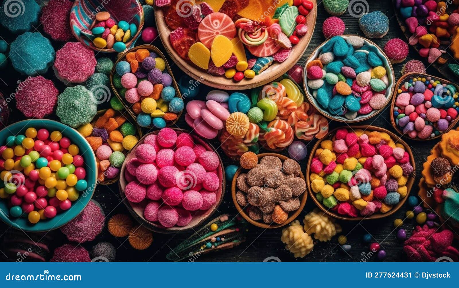 A Vibrant Circle of Multi Colored Candy, a Childhood Indulgence ...