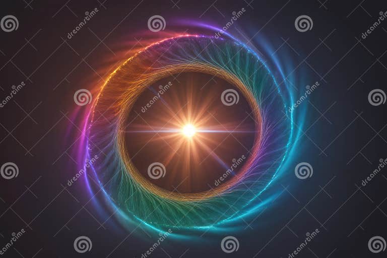 Vibrant Circular Energy Patterns Radiating from a Central Light Source ...