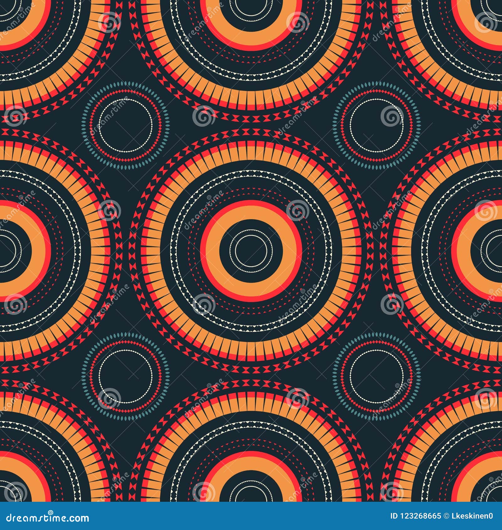 Vibrant Circular Large Scale Seamless Pattern Stock Vector ...