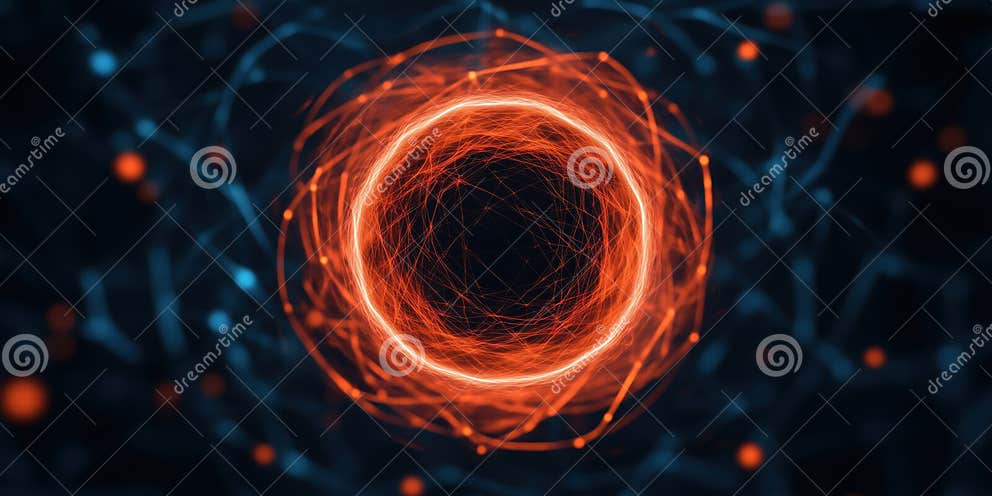 Vibrant Circular Pattern Representing Quantum Particles in ...