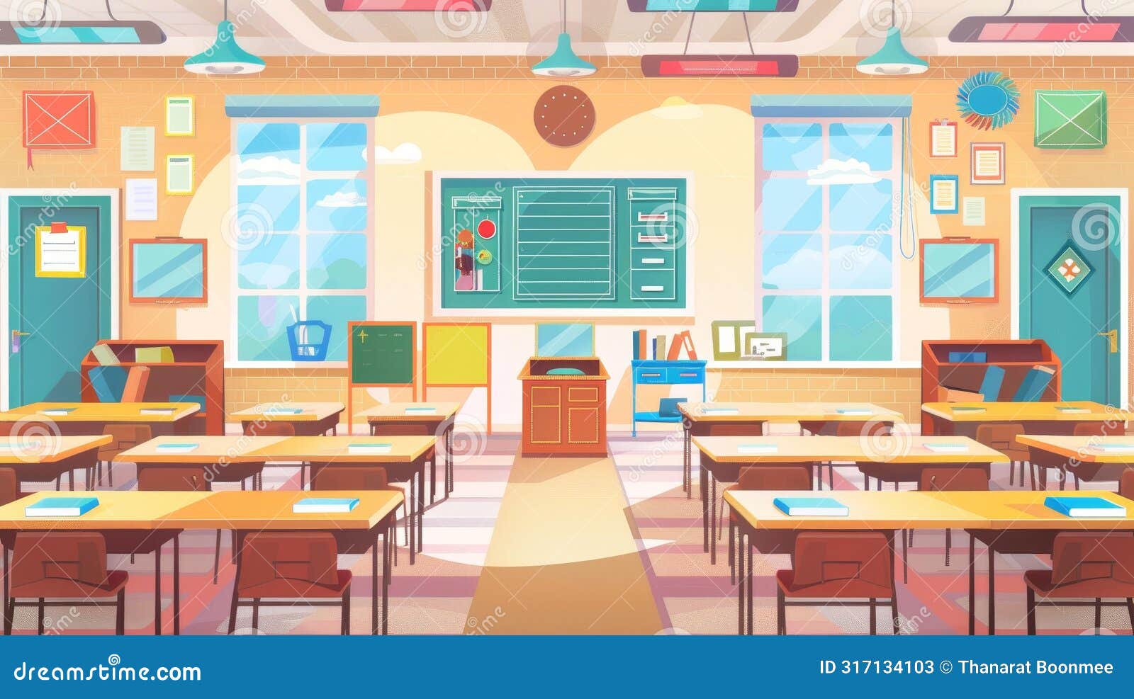 Vibrant Classroom Collage Illustrating Diverse Learning Environments ...