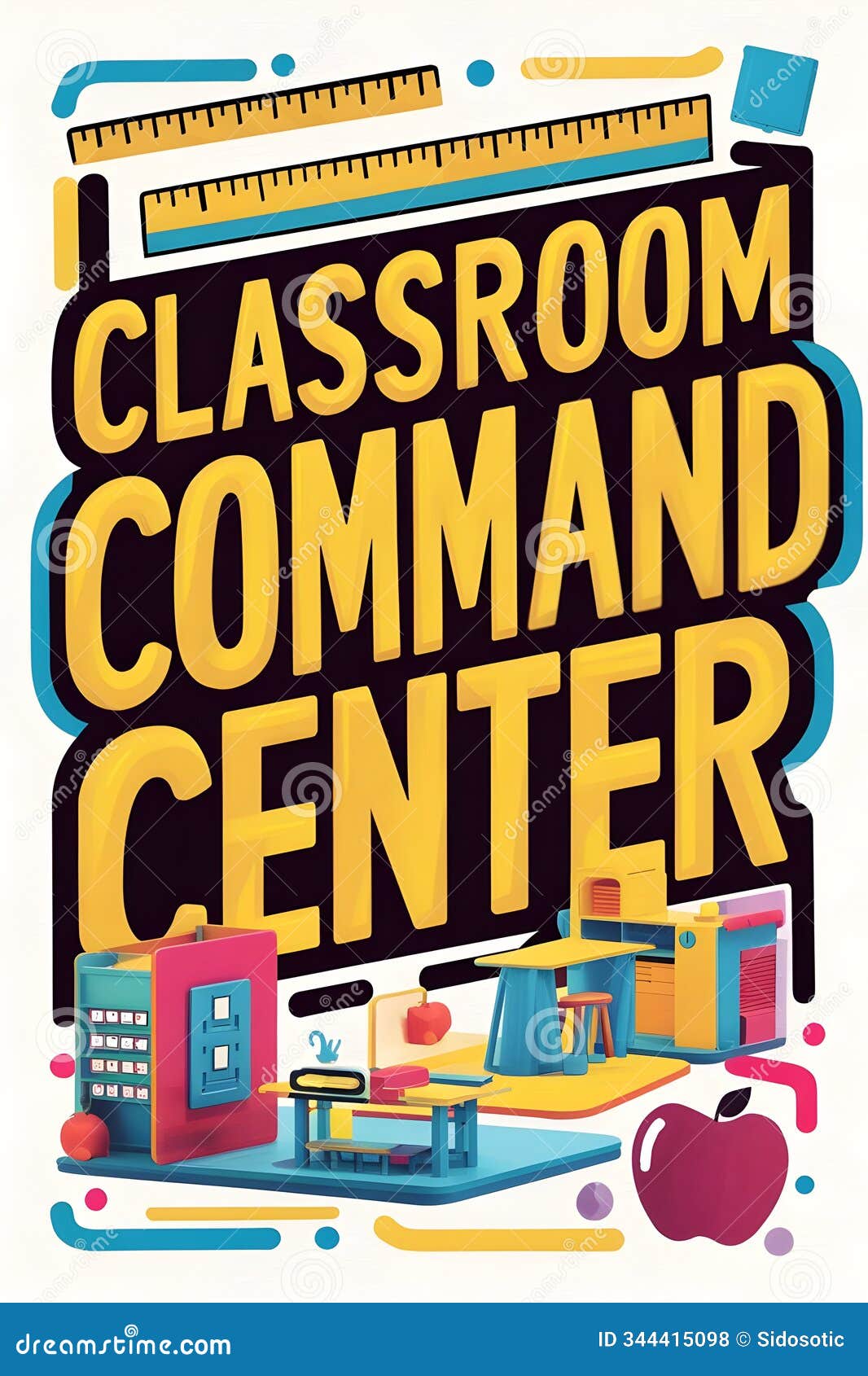 Vibrant Classroom Command Center Illustration Stock Illustration ...
