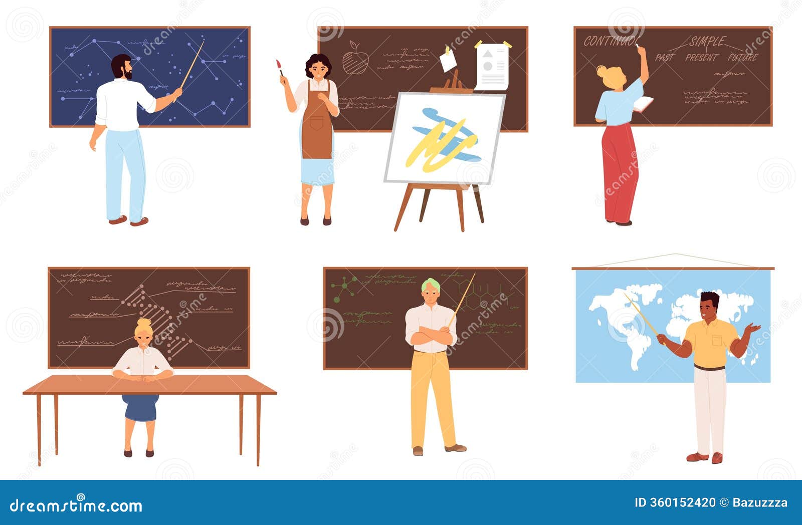 In a Vibrant Classroom Setting, Teachers Demonstrate Different Subjects ...