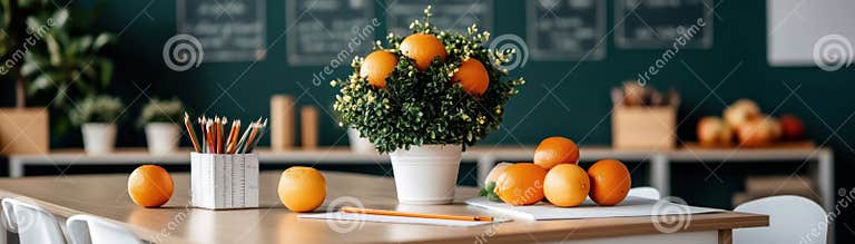 Vibrant Classroom Setup Showcasing Creative Ruler Designs, Learning ...