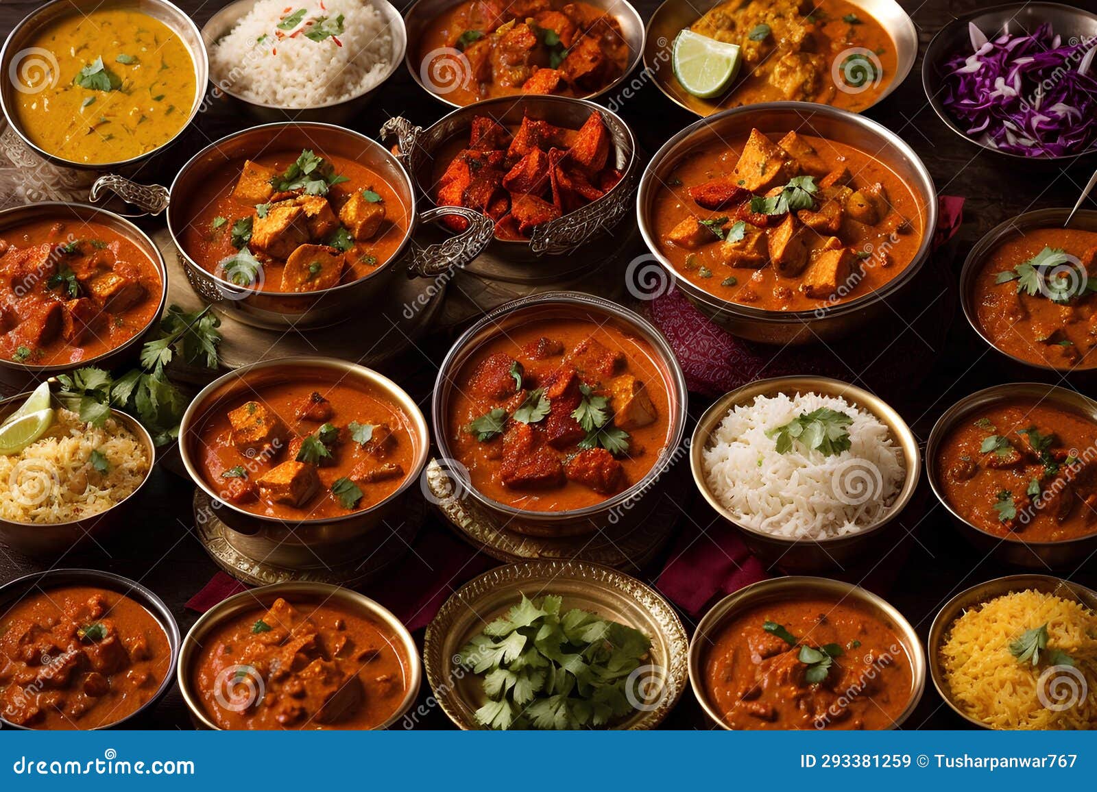 Vibrant Close-Up Indian Curry Selection Captivating Food Image Stock ...