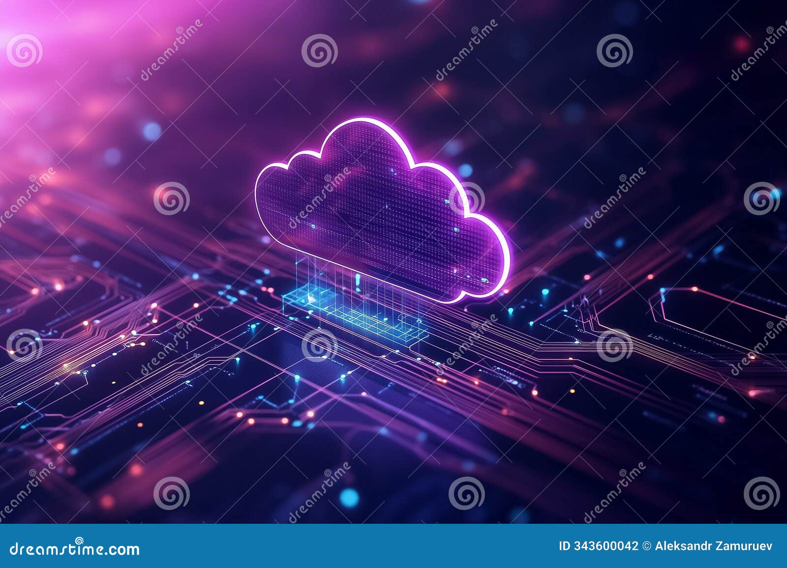 A Vibrant Cloud Symbol Links Devices in a Complex Digital Network ...