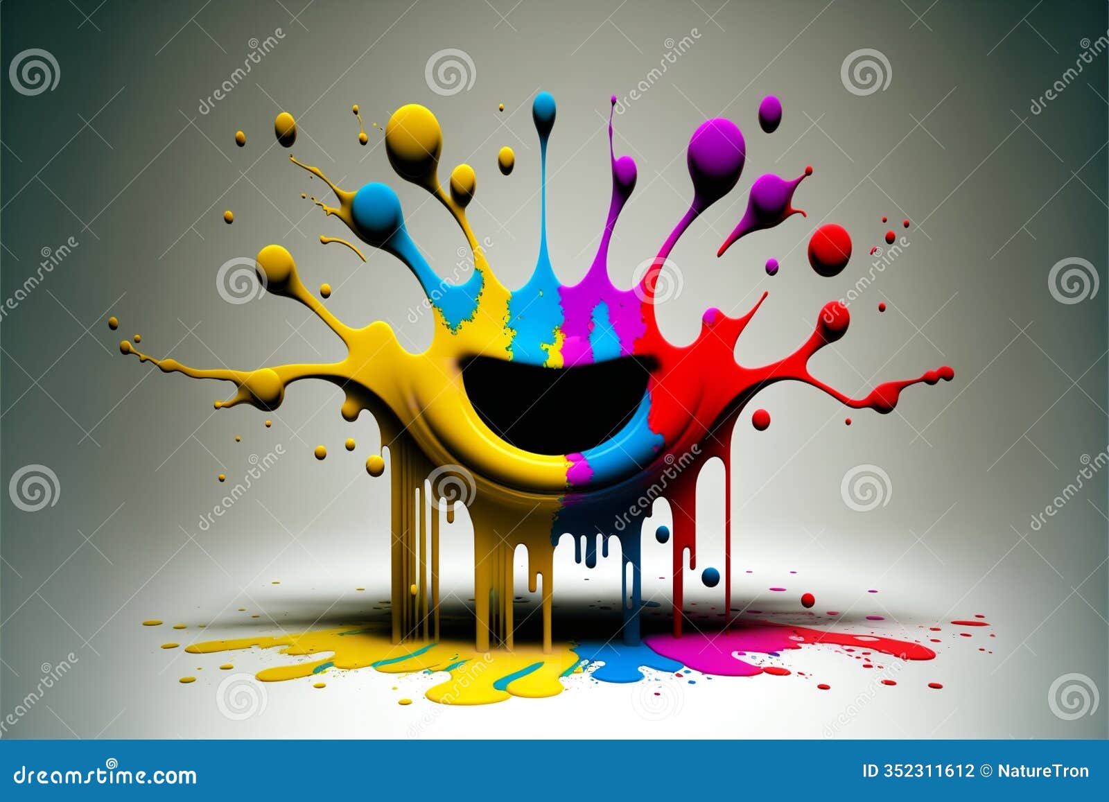 Vibrant CMYK Paint Splash: a Symphony of Colors Stock Illustration ...