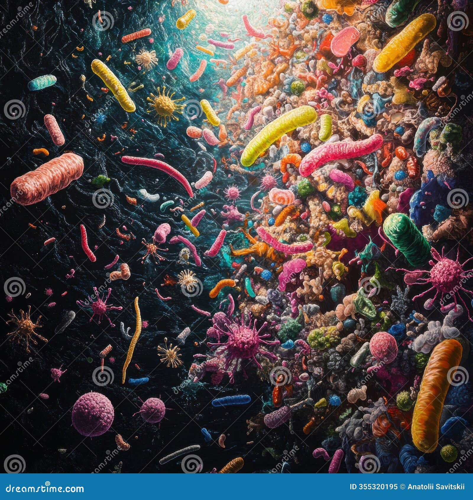 Array of Diverse Bacteria and Microbes Thriving in a Dynamic ...