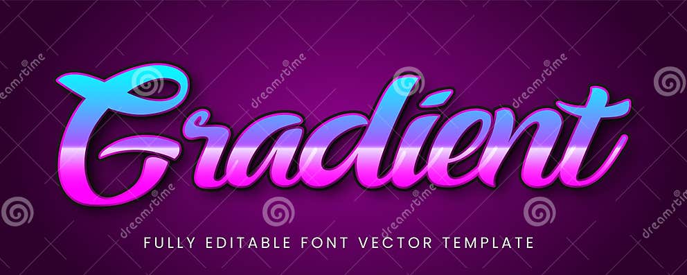 Gradient Text Effects Vector - Colorful Modern Typography Design for ...