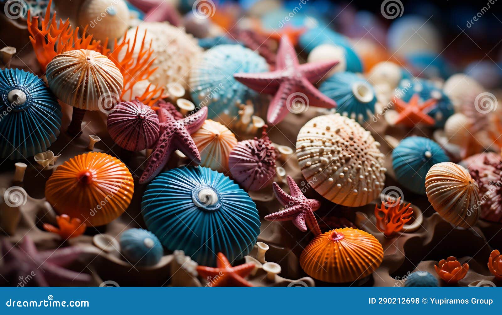A Vibrant Collection of Multi Colored Seashells Decorates the Sandy ...