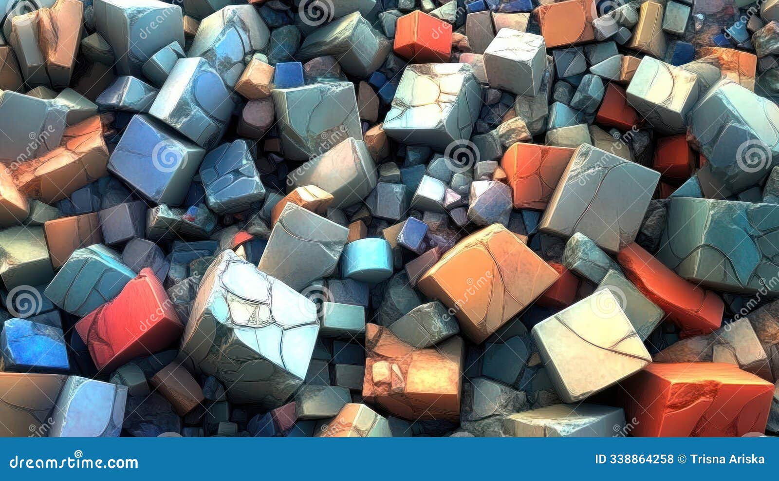 A Vibrant Collection of Textured Cubes in Various Colors and Sizes ...