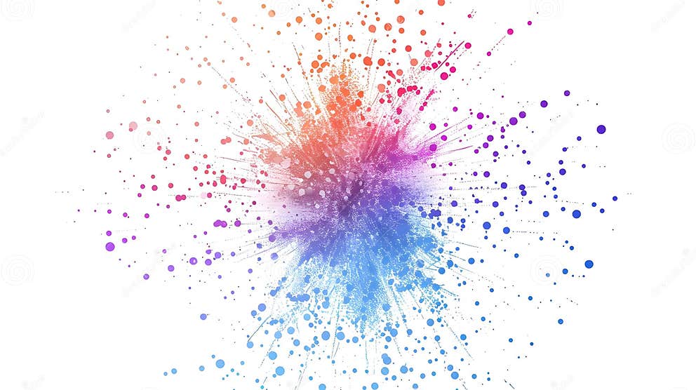 Vibrant Color Burst, an Abstract Design of Exploding Paint Splatter ...