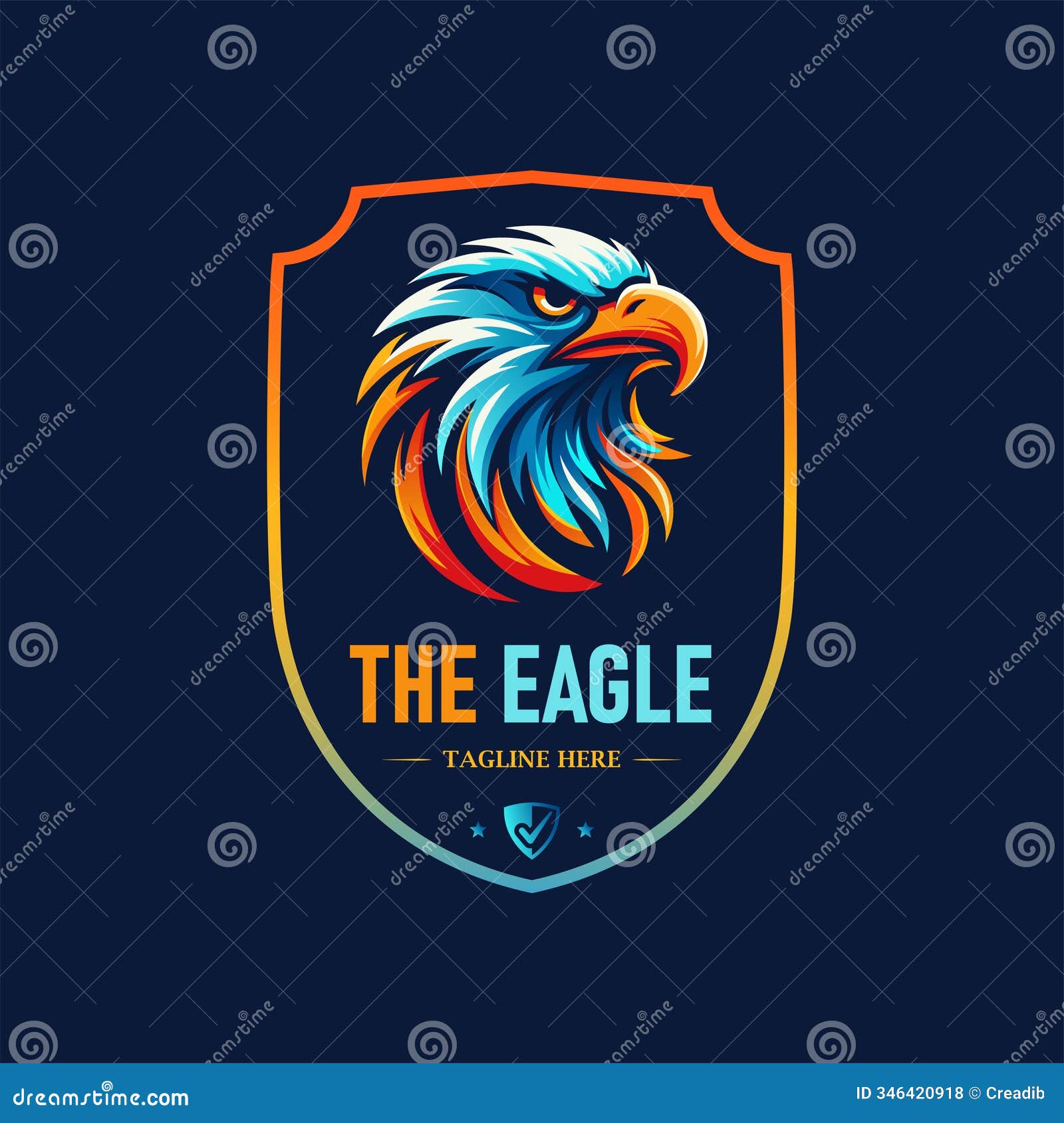 Vibrant Color Eagle Shield Logo Design Template Stock Vector ...