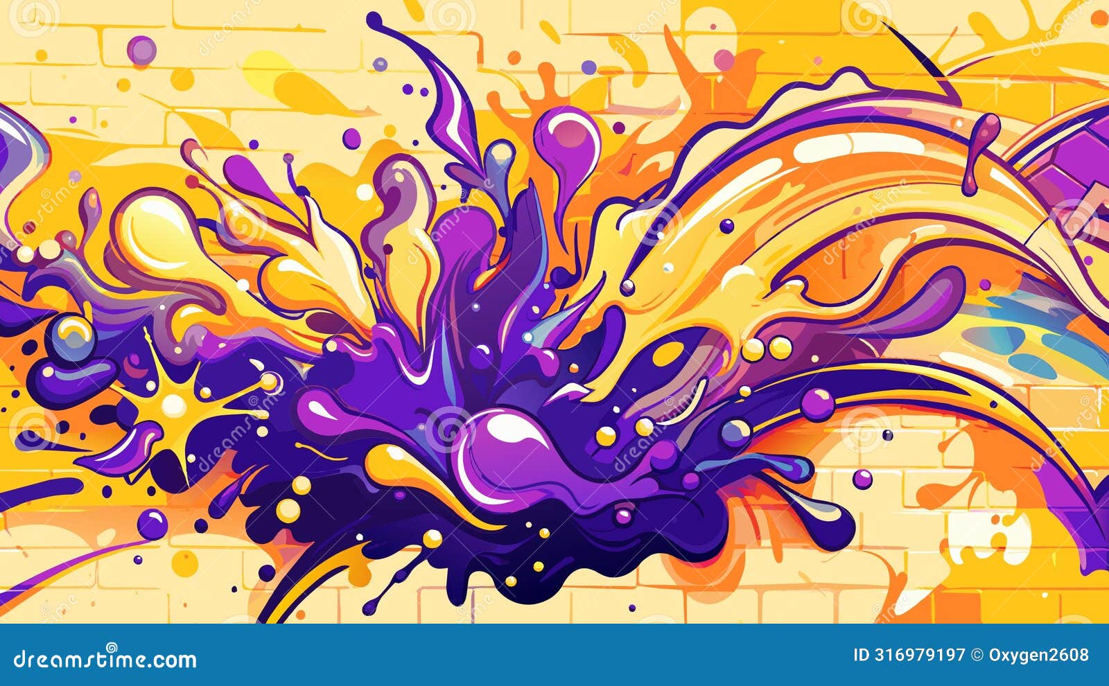 Vibrant Color Explosion on Abstract Graffiti Background Stock Image ...