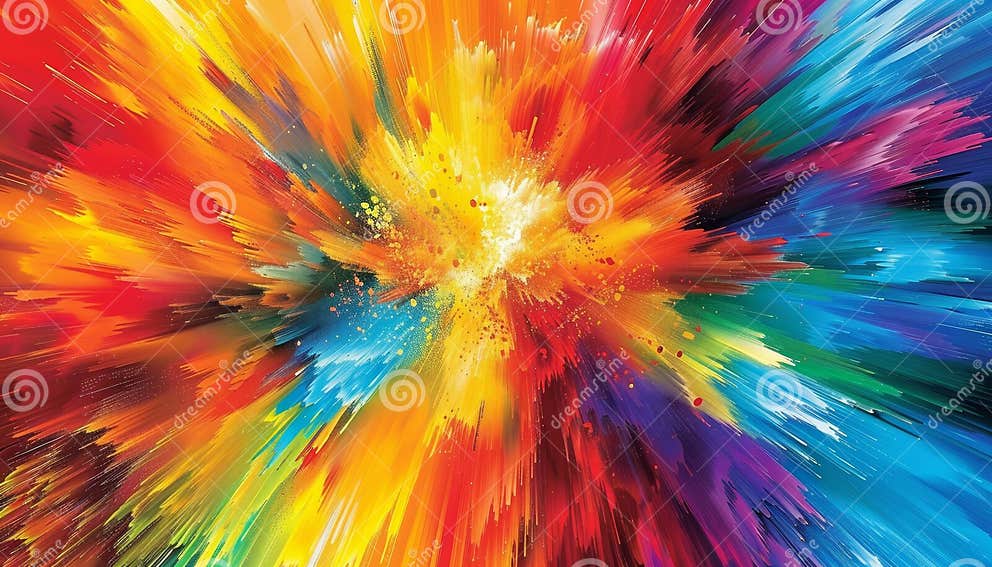 Vibrant Color Explosion Background Abstract Design with Dynamic Strokes ...