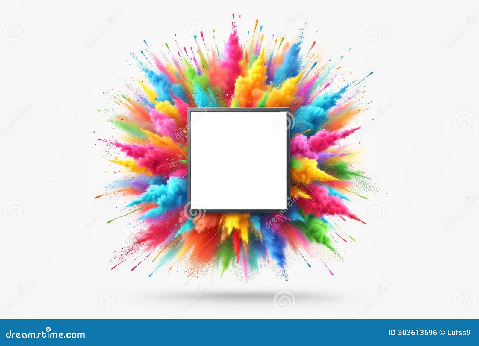 Vibrant Color Explosion with Centered Frame Stock Photo - Image of ...