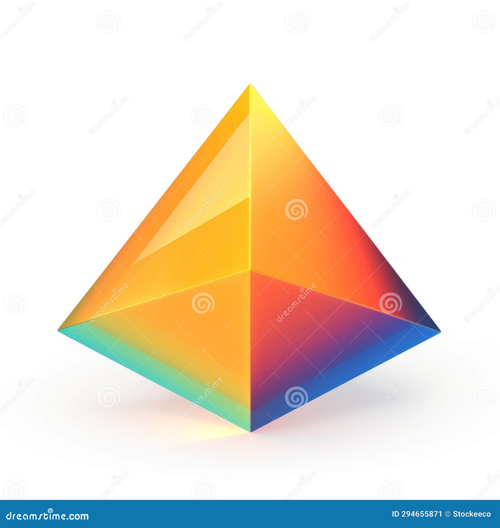 Vibrant Color Gradient Triangle with Luminous 3d Objects Stock ...
