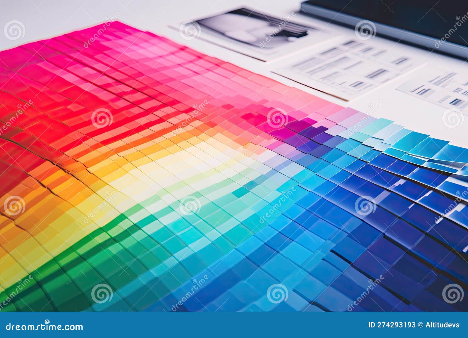 Vibrant Color Palette and Gradient on a Smooth, Clean Surface Stock ...
