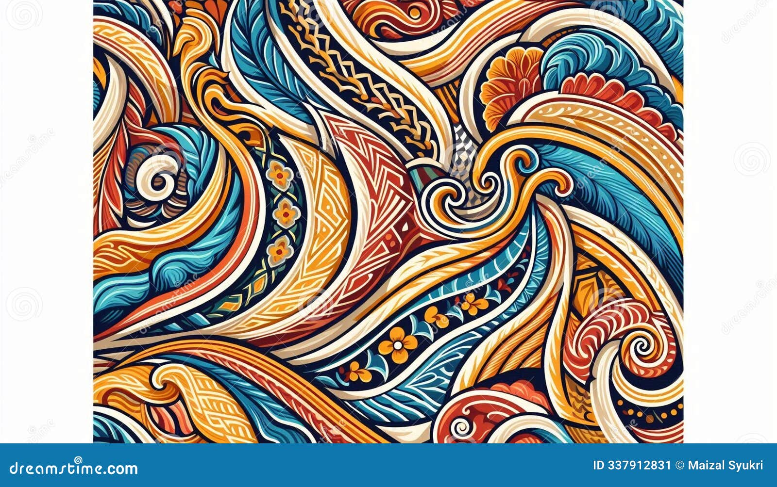 Parang Batik Fabric From Yogyakarta Vector Illustration | CartoonDealer ...