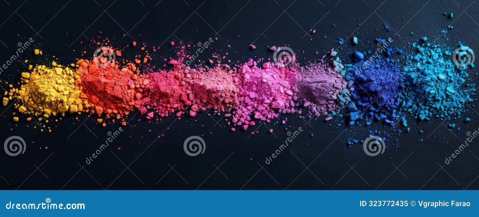 Vibrant Color Powder Explosion on Black Background, Abstract Art ...