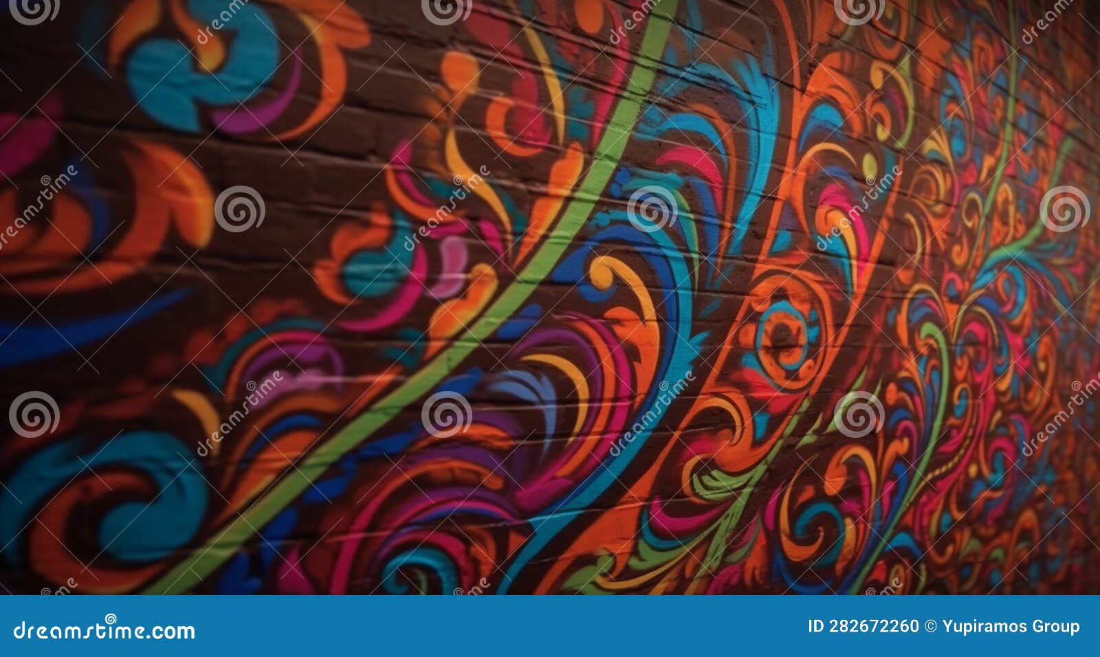 Vibrant Colored Abstract Computer Graphic with Curved Fractals and ...