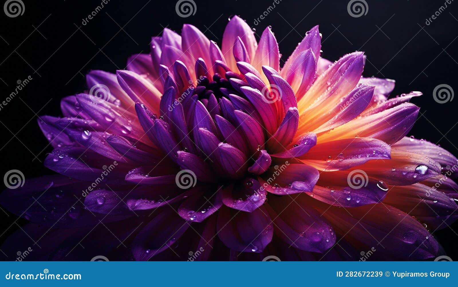 Vibrant Colored Daisy, Wet with Dew, Focus on Foreground Beauty ...