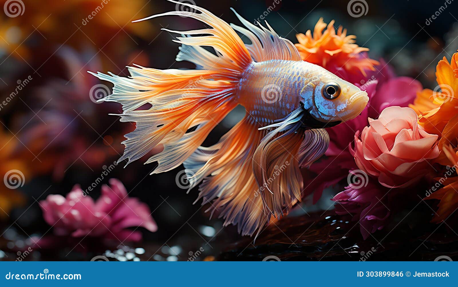 Vibrant Colored Fish Swimming in Underwater Beauty Generated by AI ...