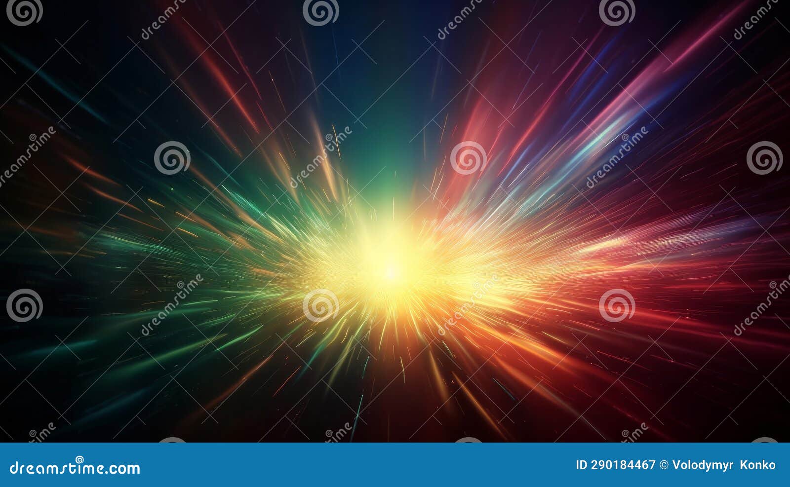 Vibrant Colored Light Rays Radiate on a Soft and Dreamy Blurred ...