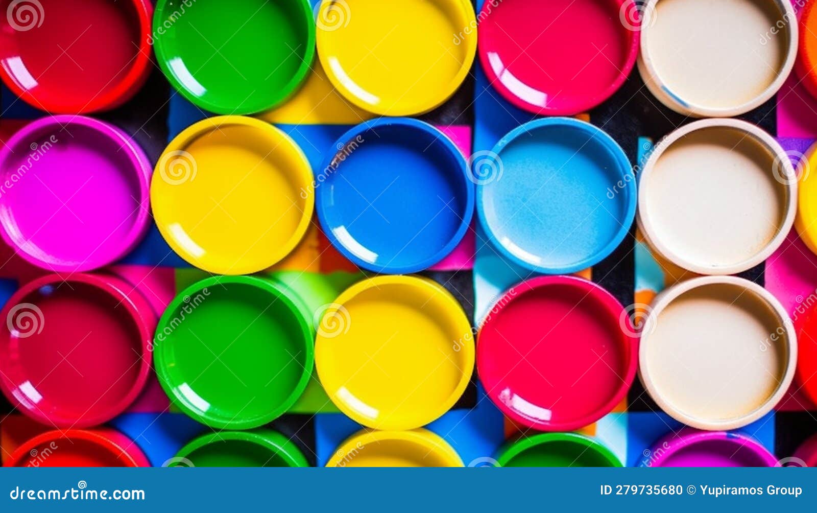 Vibrant Colored Plastic Bottles Arranged in a Rainbow Pattern Generated ...