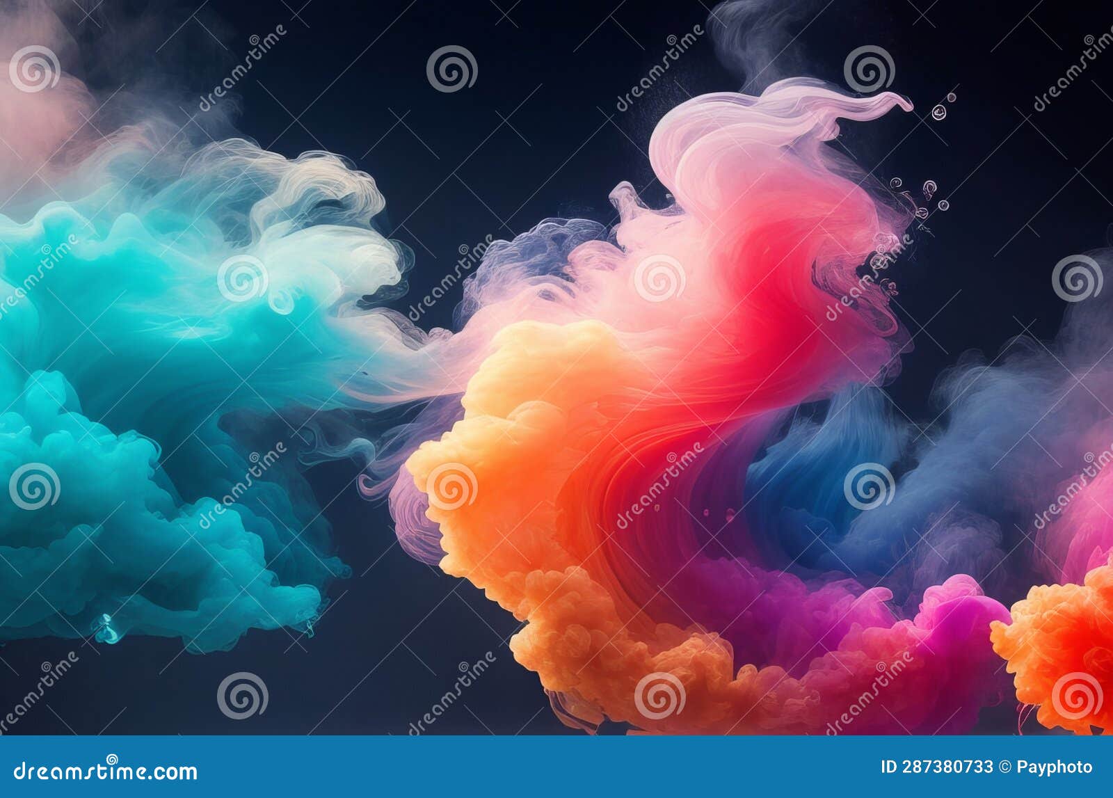 Vibrant Colored Smoke in Water: Stunning Ink Dissolution Visuals. Stock ...