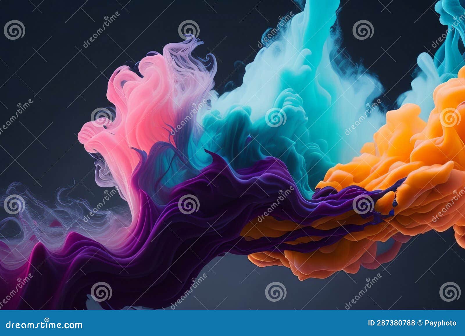 Vibrant Colored Smoke In Water: Stunning Ink Dissolution Visuals. Stock ...
