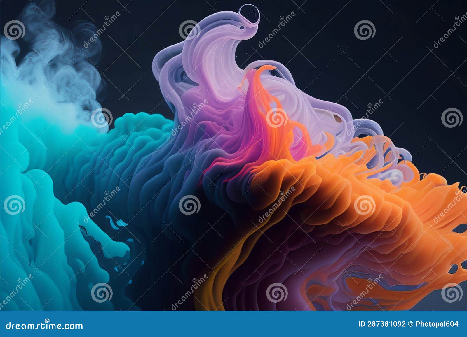 Vibrant Colored Smoke in Water: Stunning Ink Dissolution Visuals. Stock ...