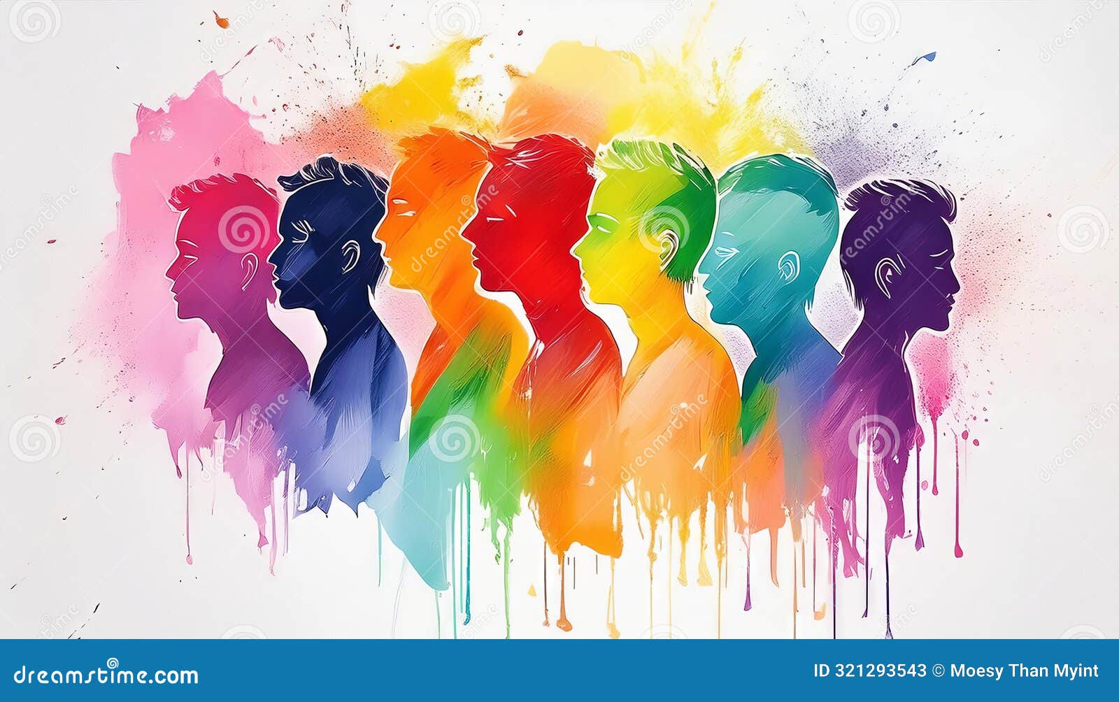Vibrant Colored Splash Sketch Representing PRIDE LGBTQ+ Month Stock ...