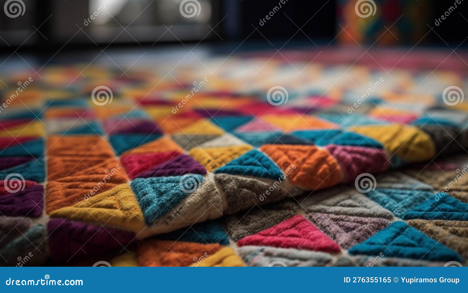 Vibrant Colored Wool Rug Adds Modern Elegance Generated by AI Stock ...
