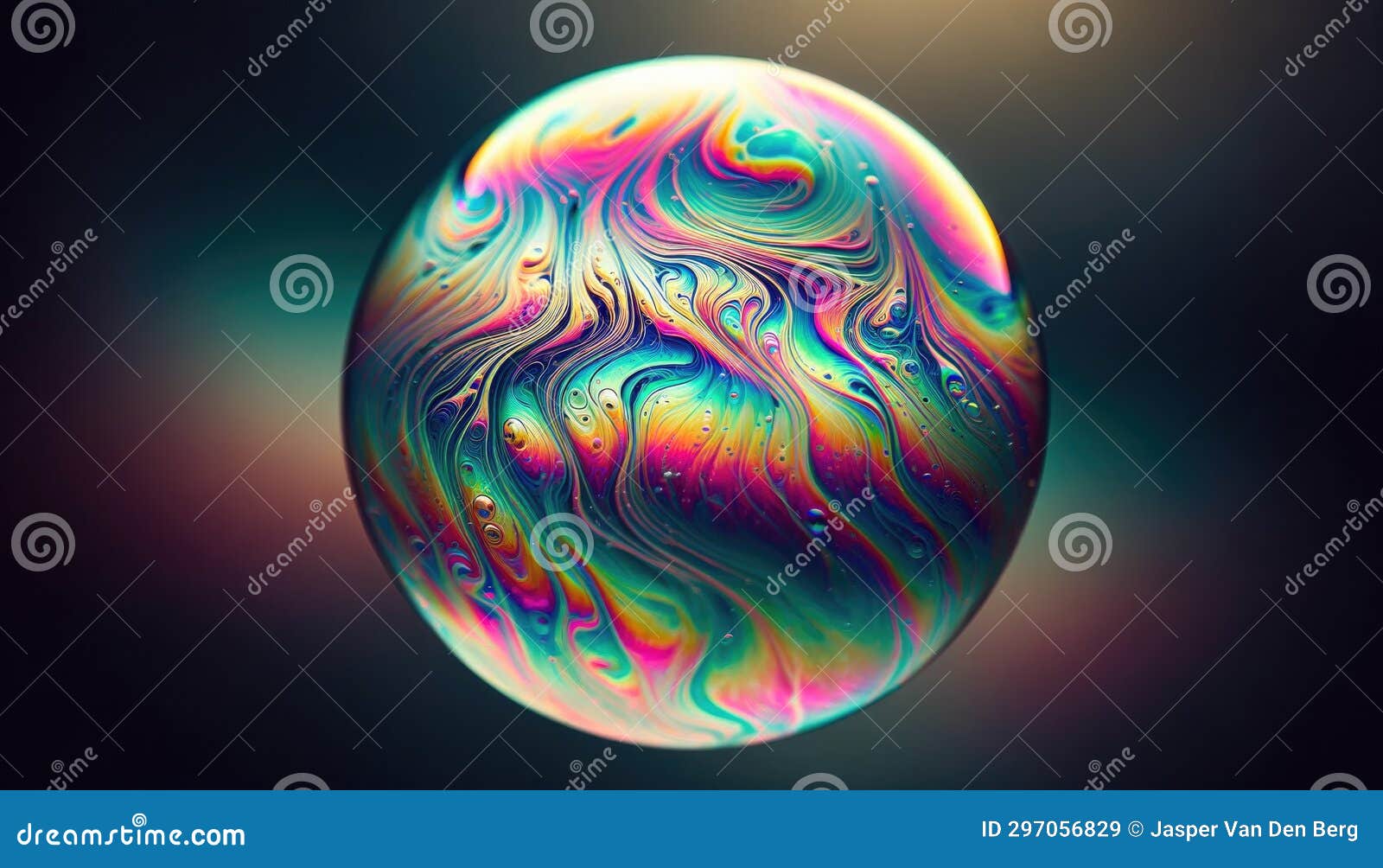 Psychedelic Swirl Sphere, AI Generated Stock Illustration - Illustration of background ...