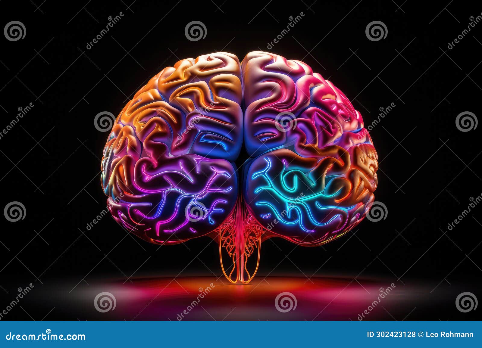Colorful Synapses Of Neural Communication In The Human Brain. The Human ...
