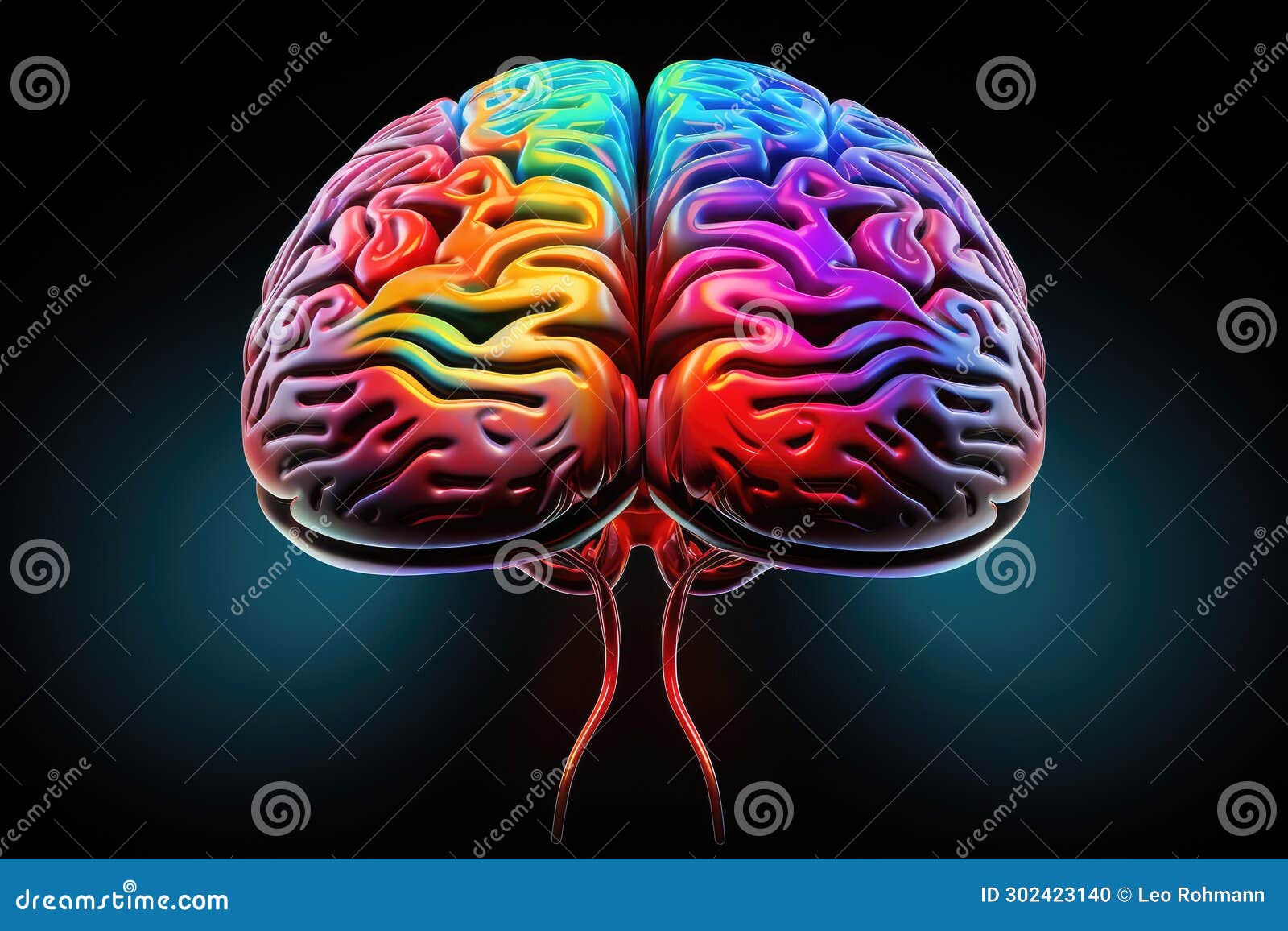 Colorful Synapses Of Neural Communication In The Human Brain. The Human ...