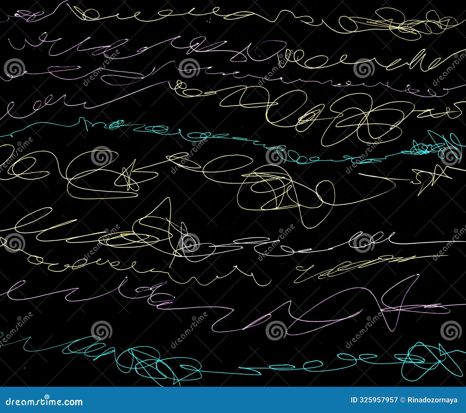 Vibrant Colorful Cursive Handwriting Scribbles on White Background for ...