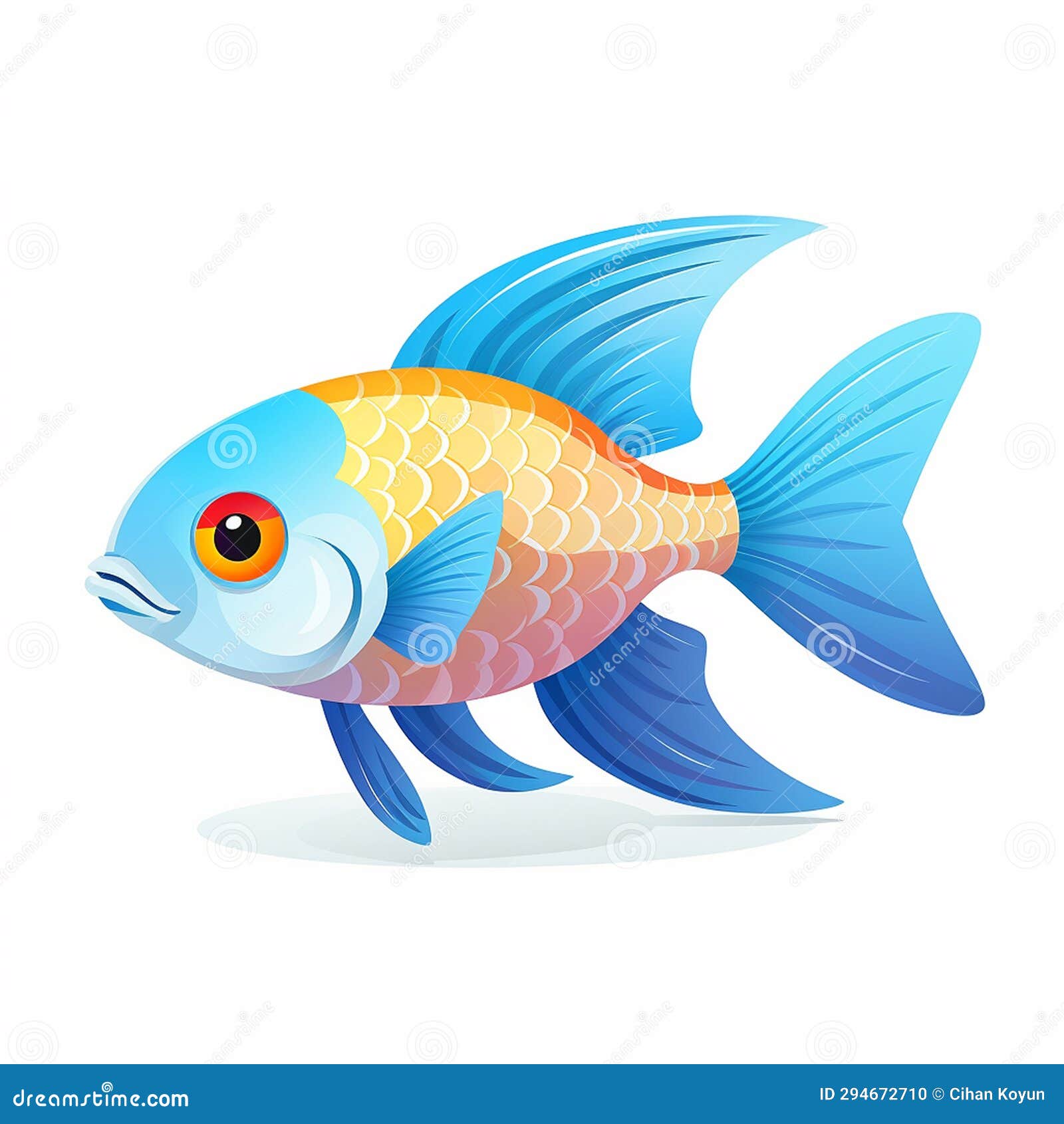 Vibrant Colorful Fish Drawing Stock Illustration - Illustration of cook ...