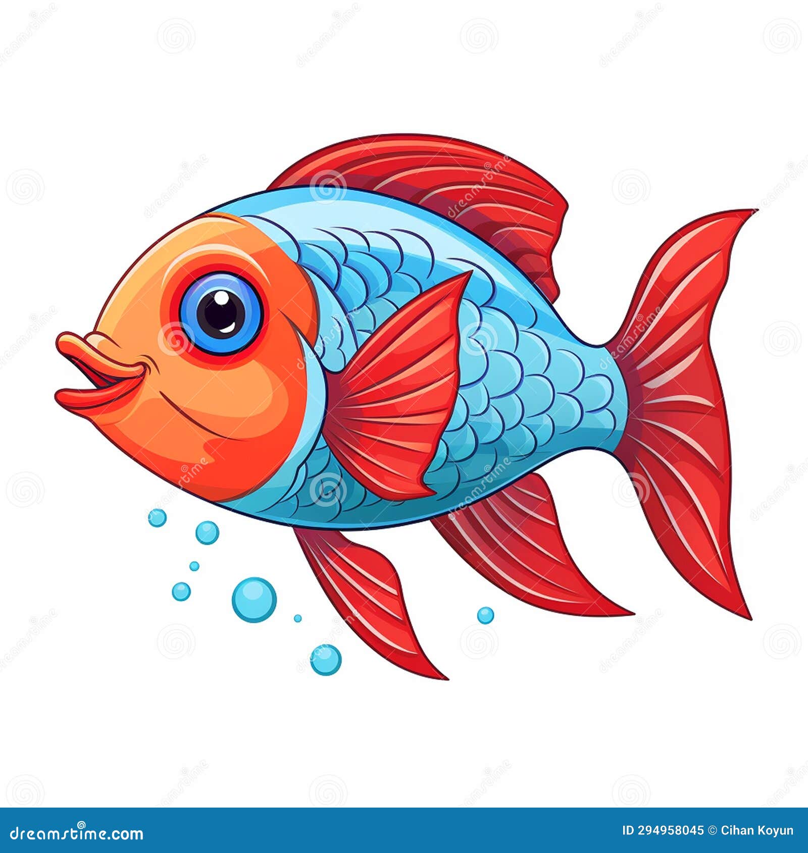 Vibrant Colorful Fish Drawing Stock Illustration - Illustration of ...