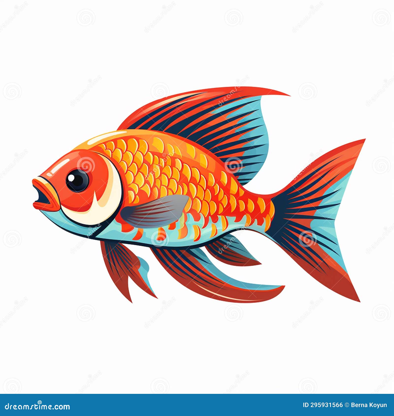 Vibrant Colorful Fish Drawing Stock Illustration - Illustration of ...