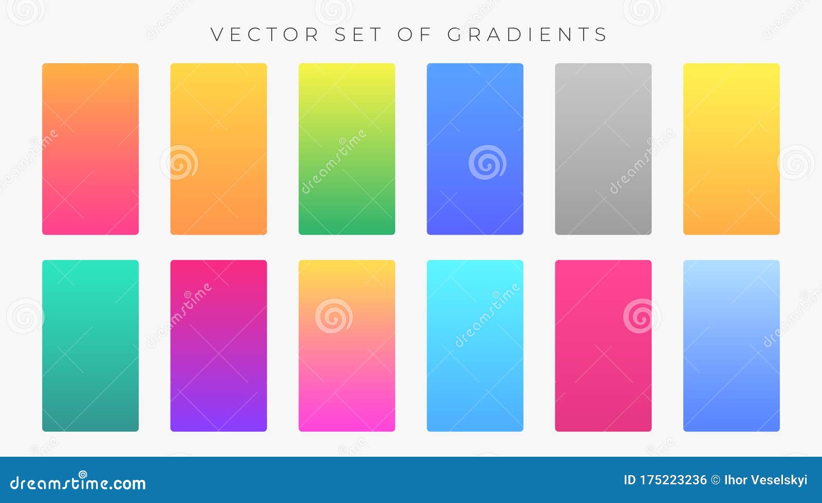 Vibrant Colorful Gradients Swatches Set Stock Vector - Illustration of ...