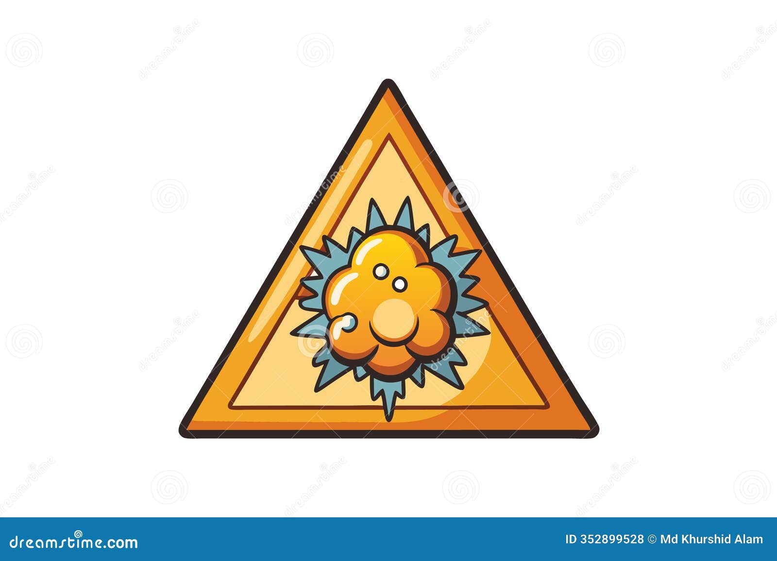Vibrant and Colorful Hazard Icon with Cartoon Explosion and Warning ...