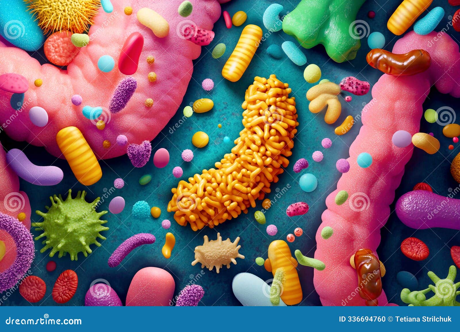 A Vibrant and Colorful Illustration Representing the Microbiome ...
