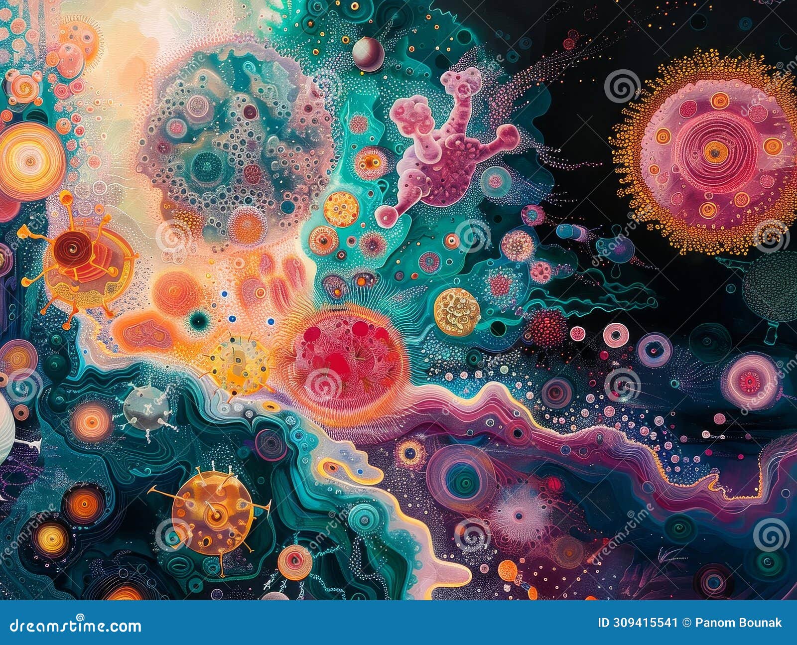 Vibrant and Colorful Microbial through High Magnification Explore the ...
