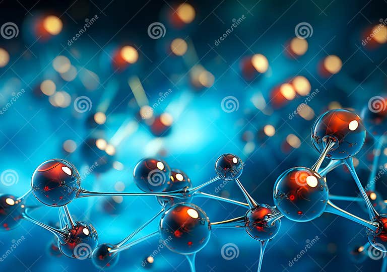 Vibrant Colorful Molecular Structure Concept 3D Render - Science ...