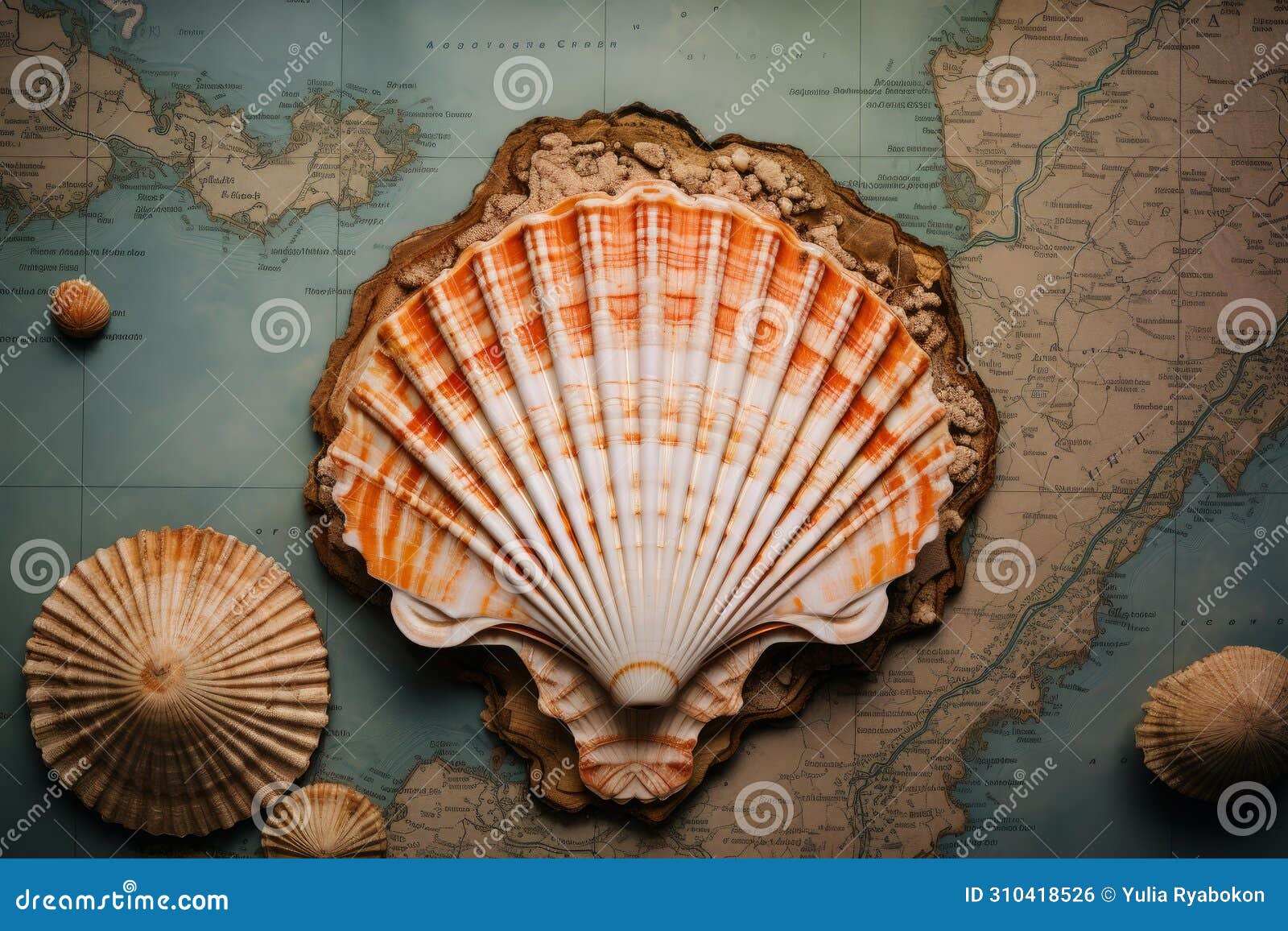 Vibrant Colorful Shell Map. Generate Ai Stock Photo - Image of color ...