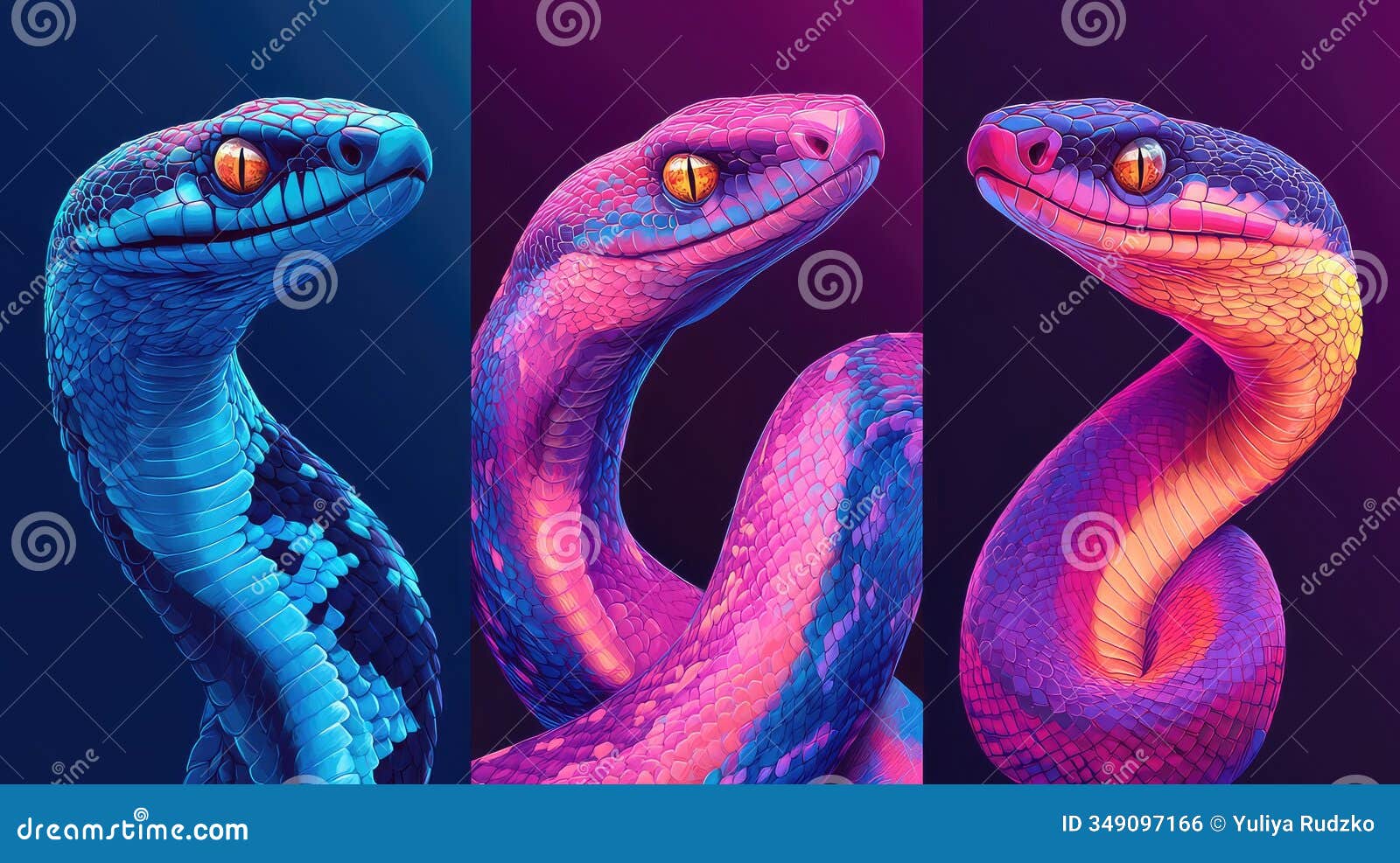 Vibrant and Colorful Snake Illustrations - High-Resolution Artistic ...