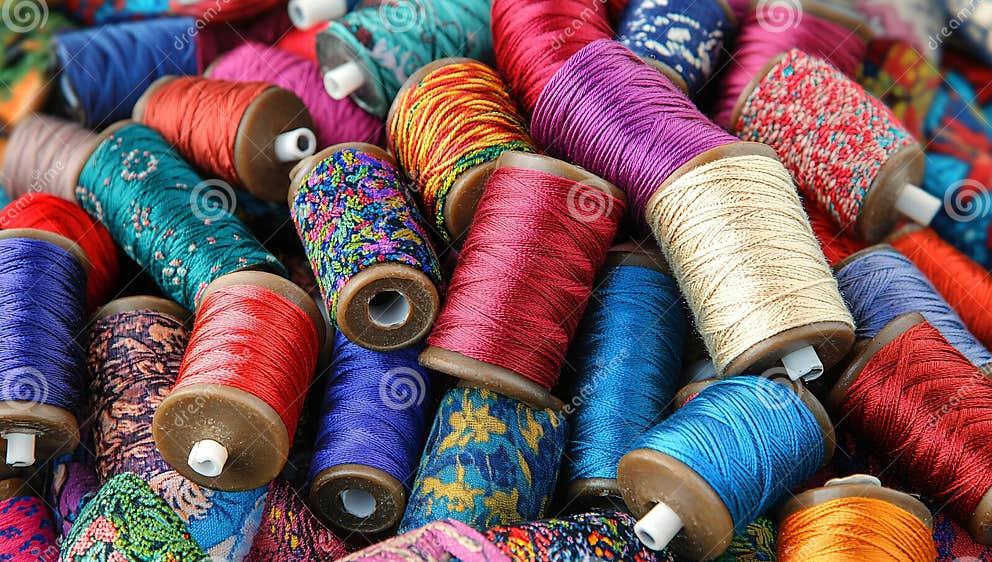 Vibrant Colorful Thread Spools Background Texture High Quality Image ...