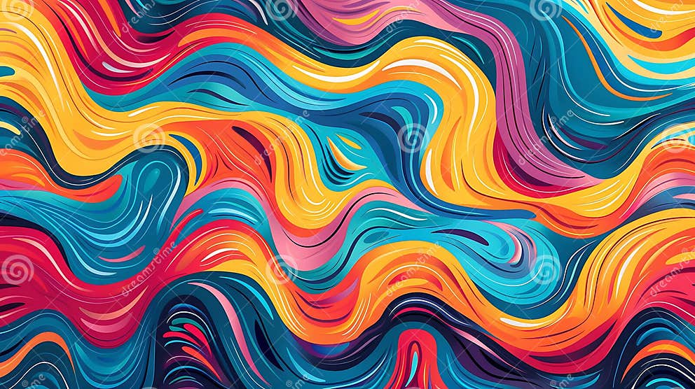 Vibrant Colorful Wave Pattern Stock Illustration Illustration Of Bright Smooth 330212465